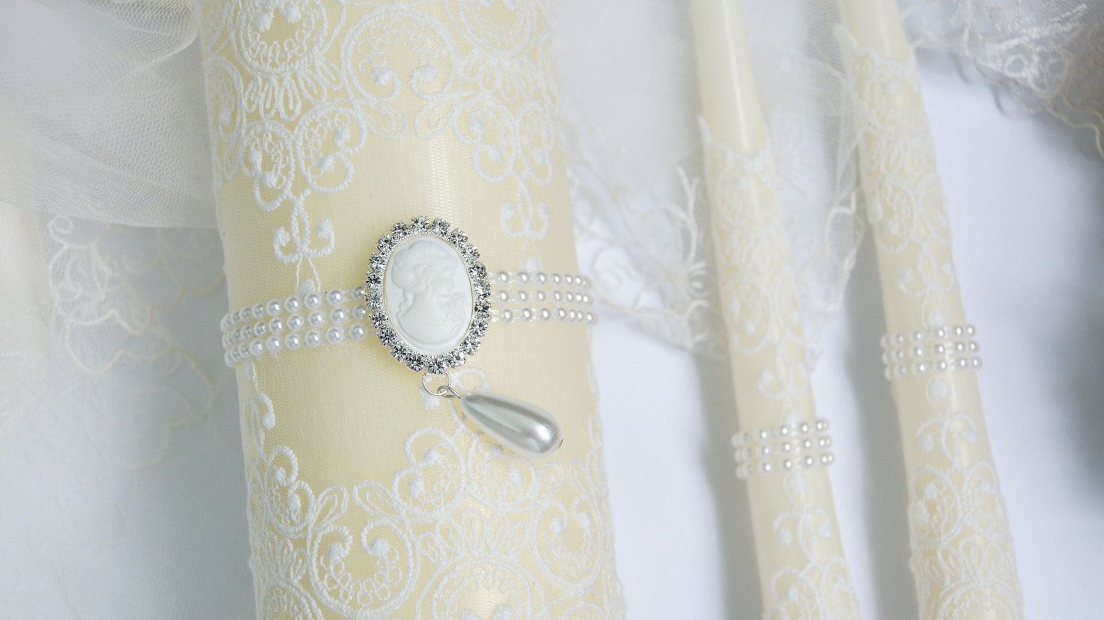 Lace Unity Candle Set Ivory Wedding Unity Candle Ceremony - Etsy