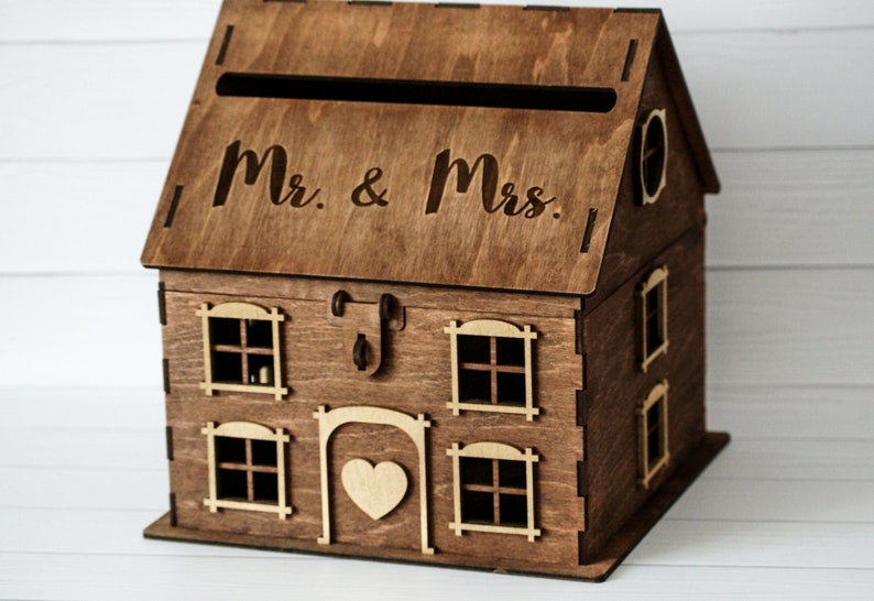 Wedding post box engraved wedding card box House card box | Etsy