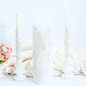 Lace Unity Candle Wedding Unity Candle Set Wedding Unity Idea Wedding ...