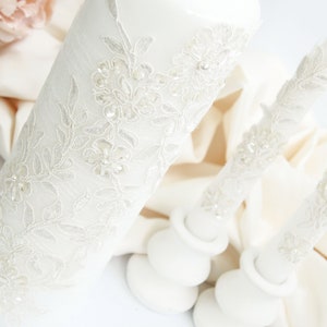 Lace Unity Candle Wedding Unity Candle Set Wedding Unity Idea Wedding ...