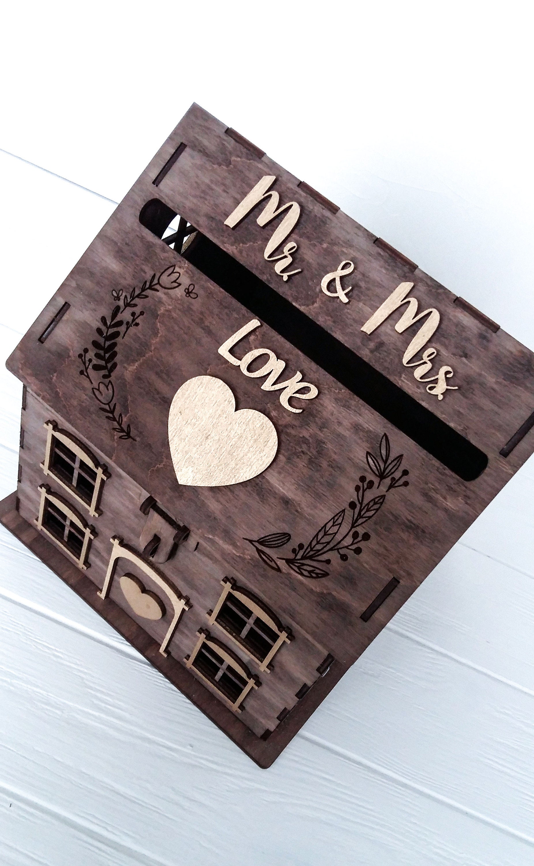 House Gift Card Box for Wedding Rustic Wedding Card Holder - Etsy