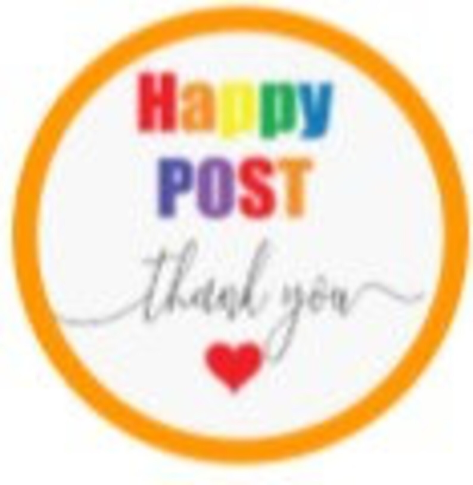 Glossy Happy Post Sticker - Etsy
