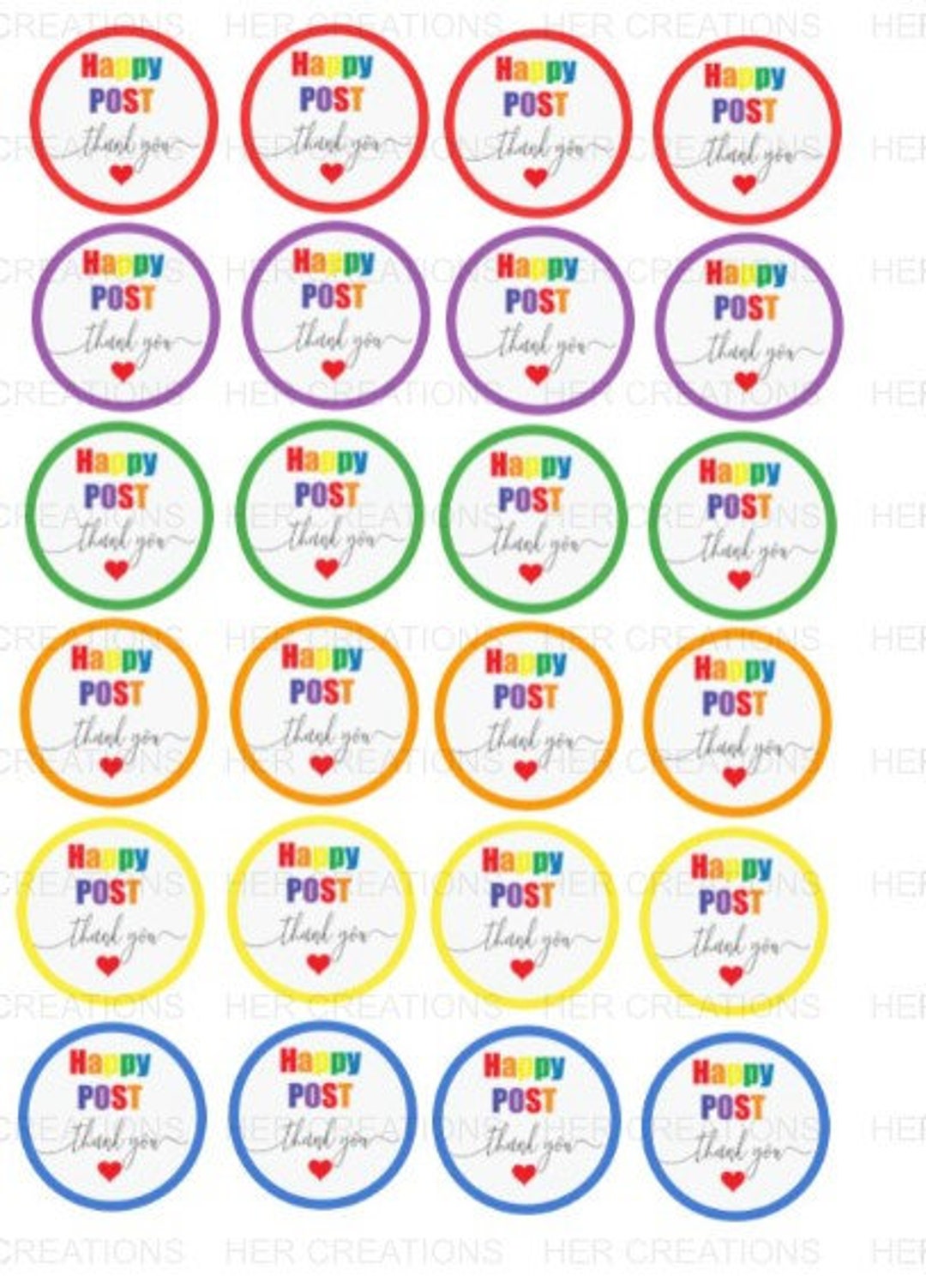Glossy Happy Post Sticker - Etsy