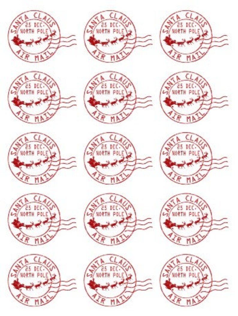 Christmas Santa Postal Mark Santa Postal Stamp Santa Stamp | Etsy