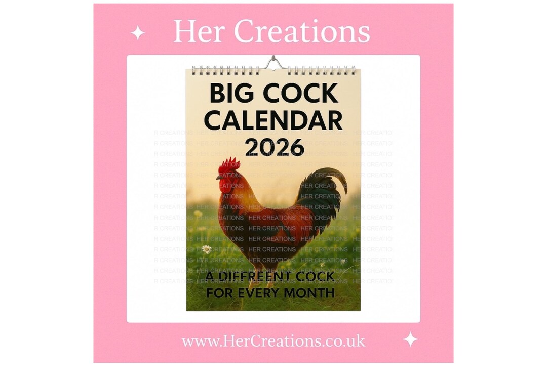 Big Cock Calendar 2026 | Funny Chicken Wall Calendar | A4 Farm Animal ...