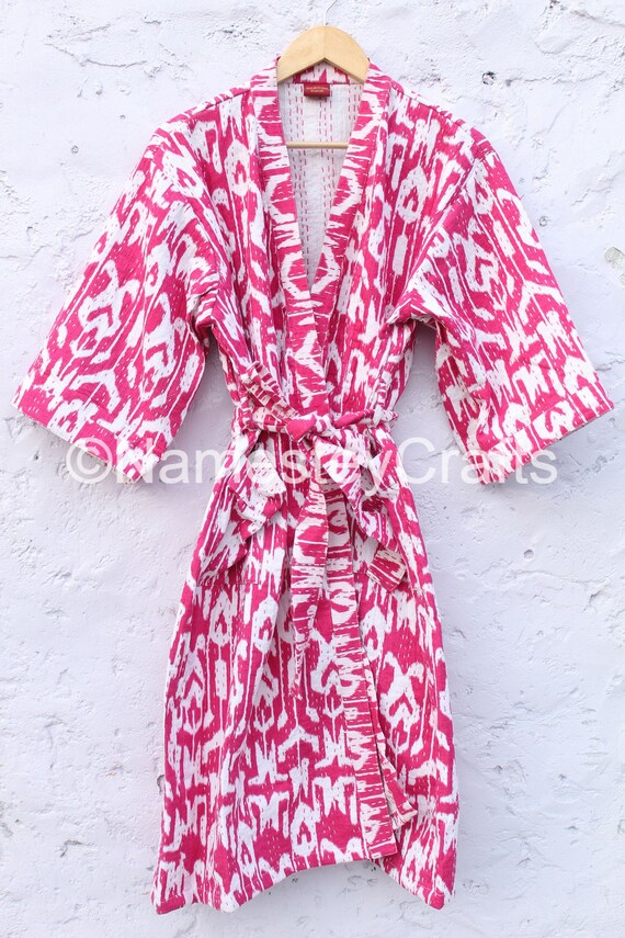 Ikat Kantha Robe Handmade Kantha Jacket Winter Jacket Tie Belt - Etsy