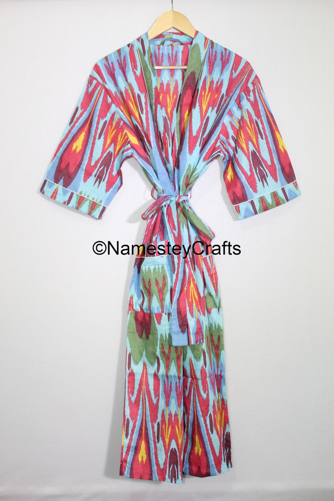 Etsypickikat Cotton Kimono Robe: Block Print Indian Dressing ...