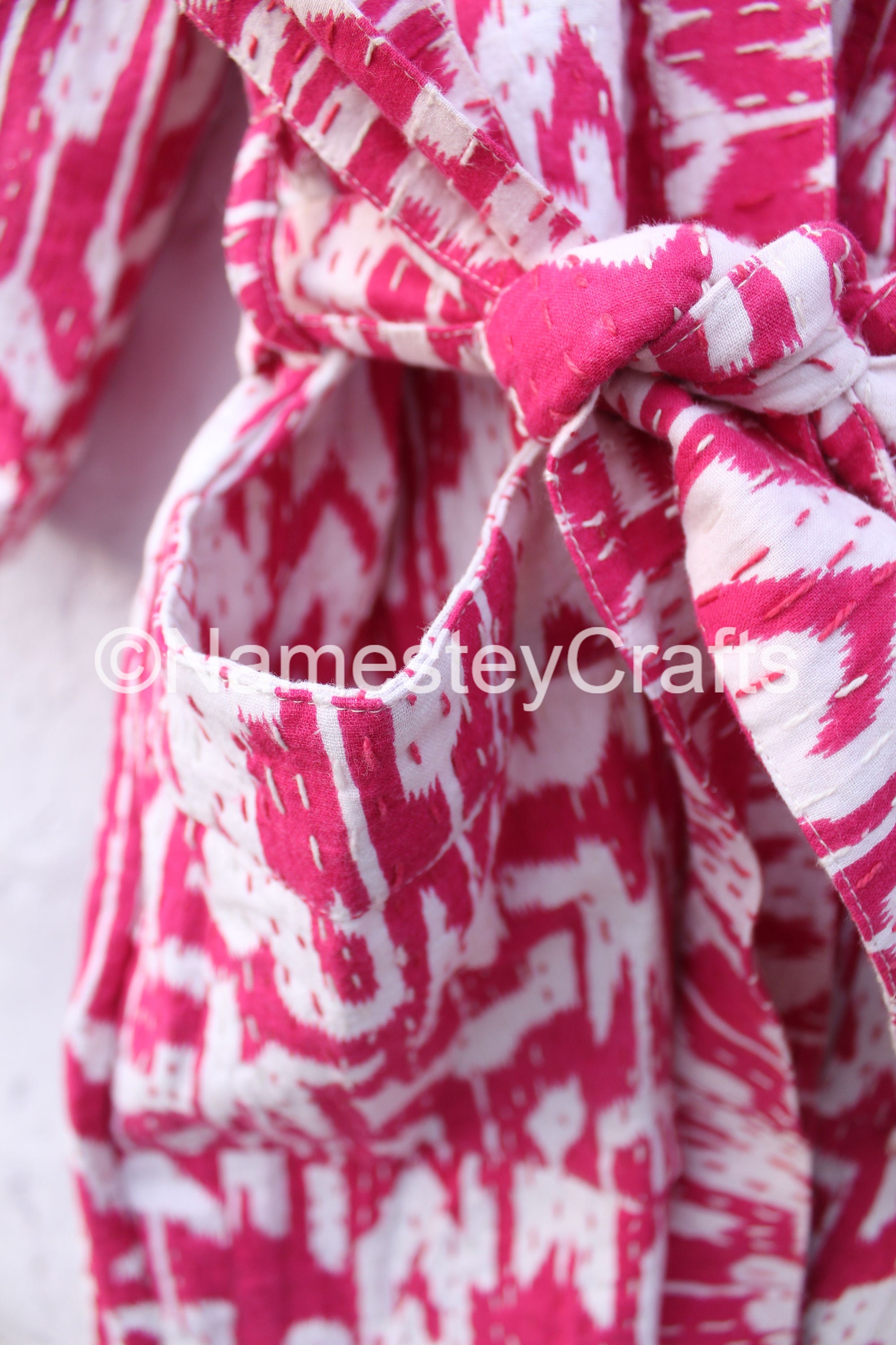 Ikat Kantha Robe Handmade Kantha Jacket Winter Jacket Tie Belt - Etsy