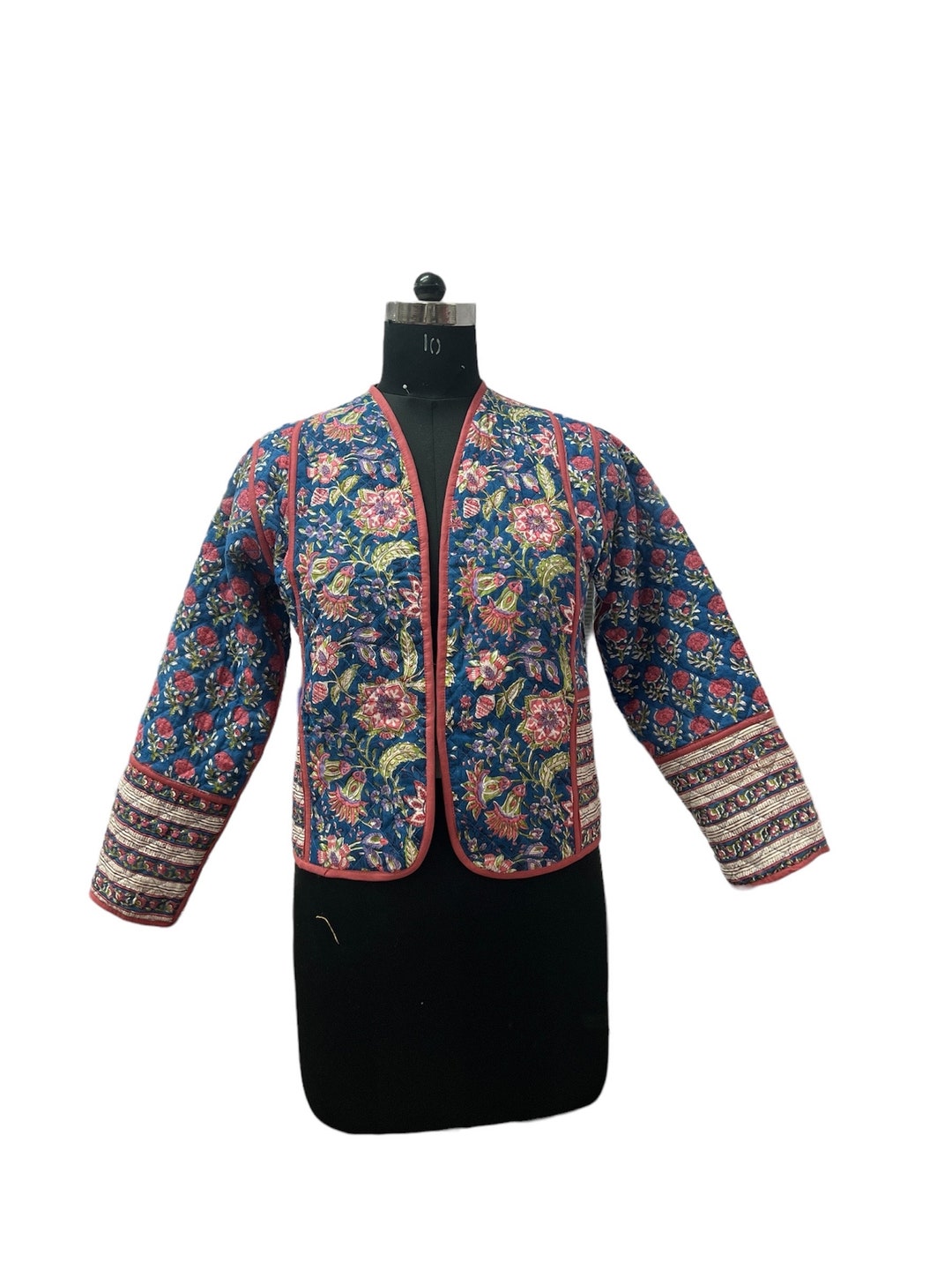 Cotton Women's Quilted Jacket Block Printed Boho Style Quilted Handmade ...