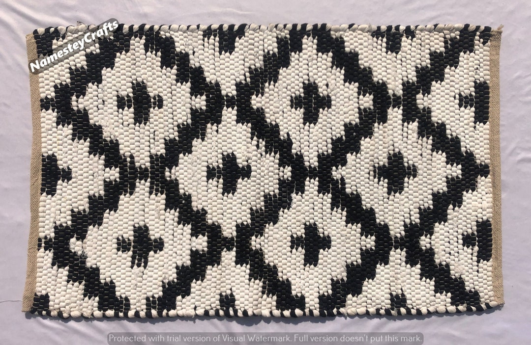 Cotton Black and White Rugs Indian Handmade Cotton Sucre Purely Rugs ...