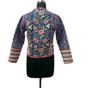 Cotton Women's Quilted Jacket Block Printed Boho Style Quilted Handmade ...
