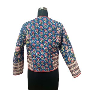 Cotton Women's Quilted Jacket Block Printed Boho Style Quilted Handmade ...
