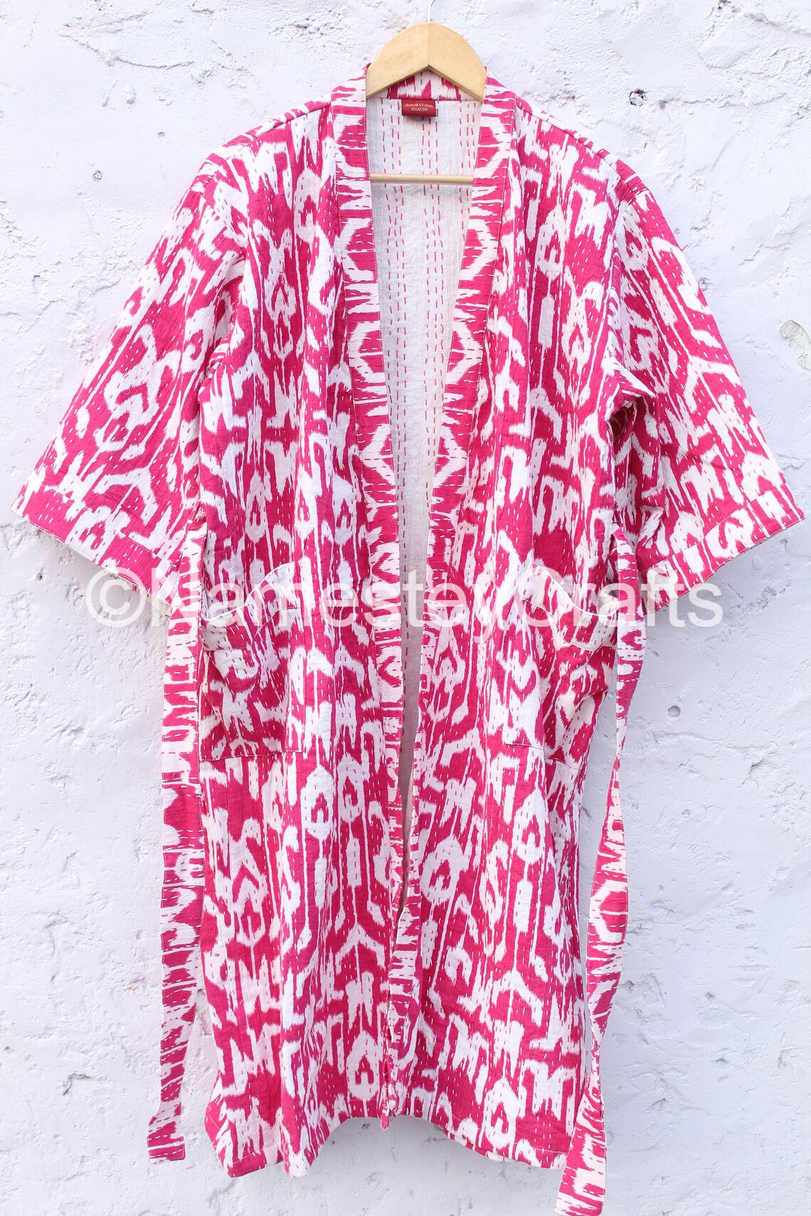 Ikat Kantha Robe Handmade Kantha Jacket Winter Jacket Tie Belt - Etsy