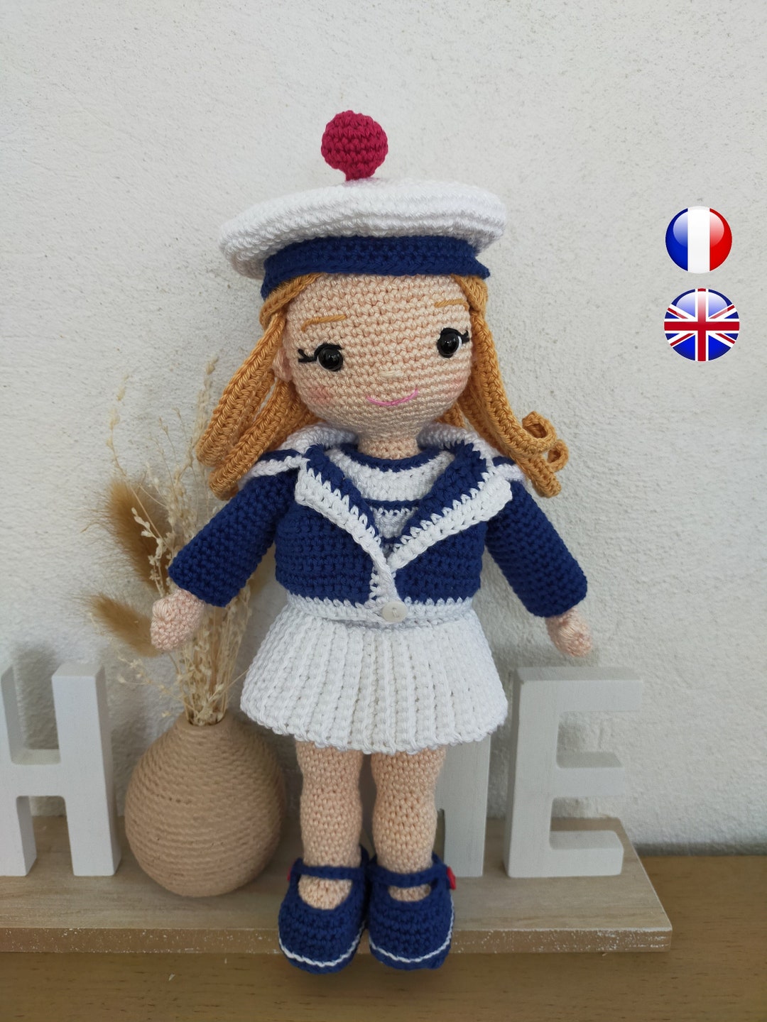 Patron de marin au crochet - REBECCA amigurumi matelote - motif ...