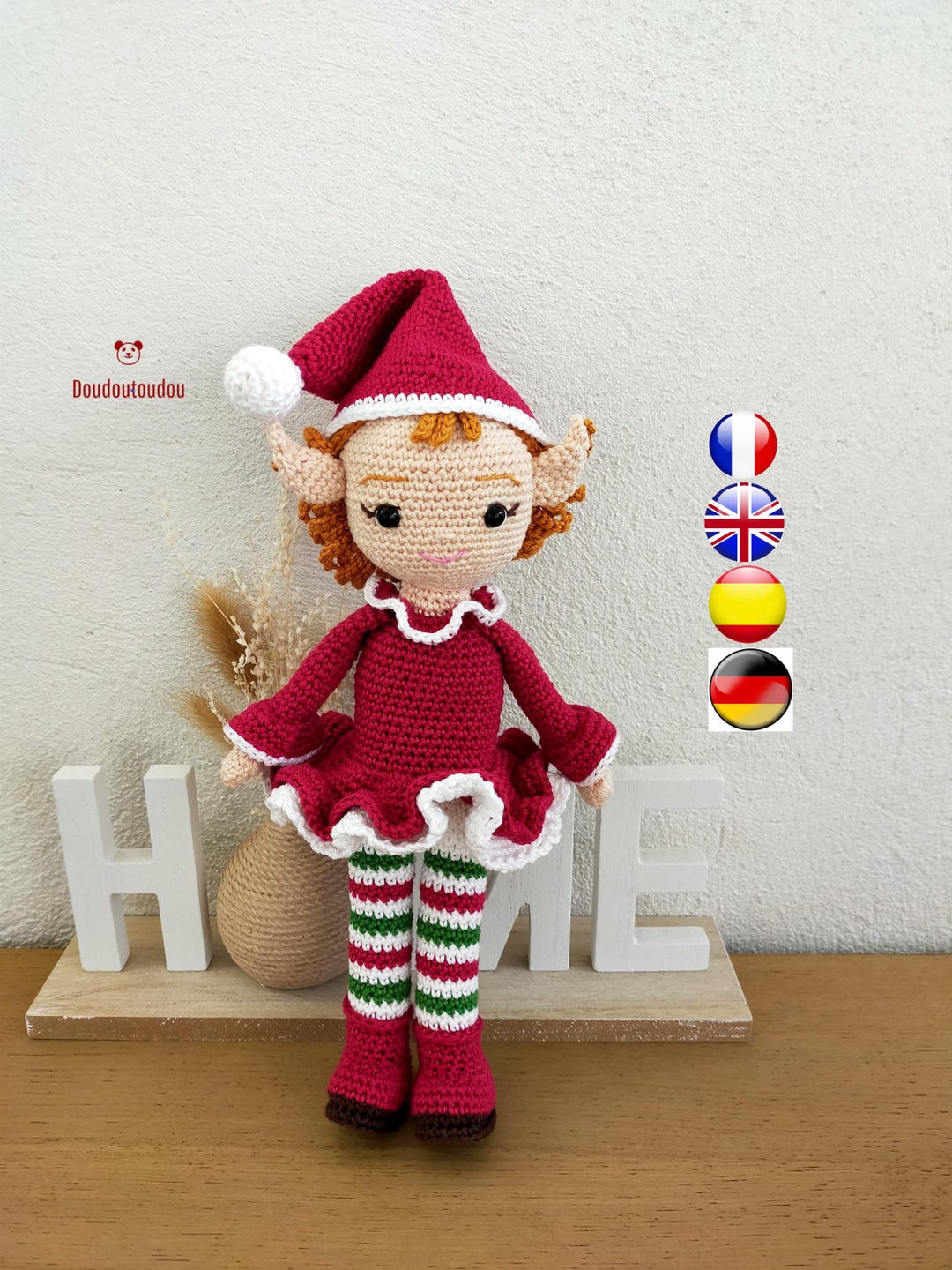 Elf Pattern - Justine Elf Pattern - Crochet Elf Pattern - Amigurumi Elf Pattern - Christmas Elf ...