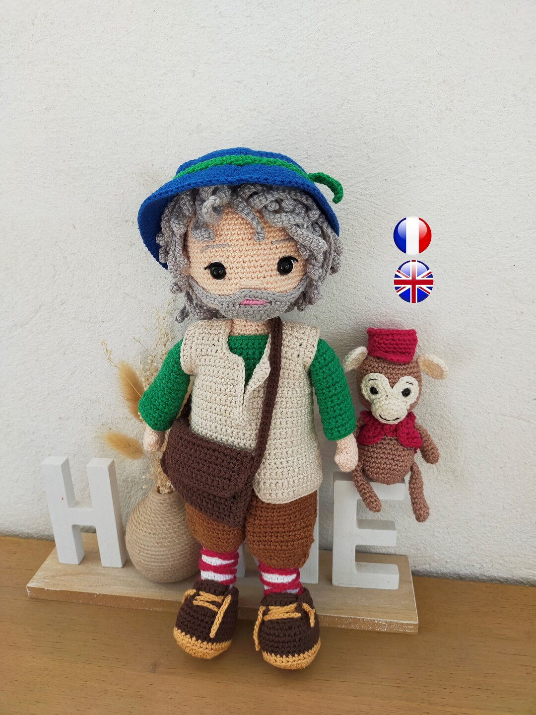 Grandpa Crochet Pattern - Old Man Crochet Pattern - FERNAND Grand Pa ...