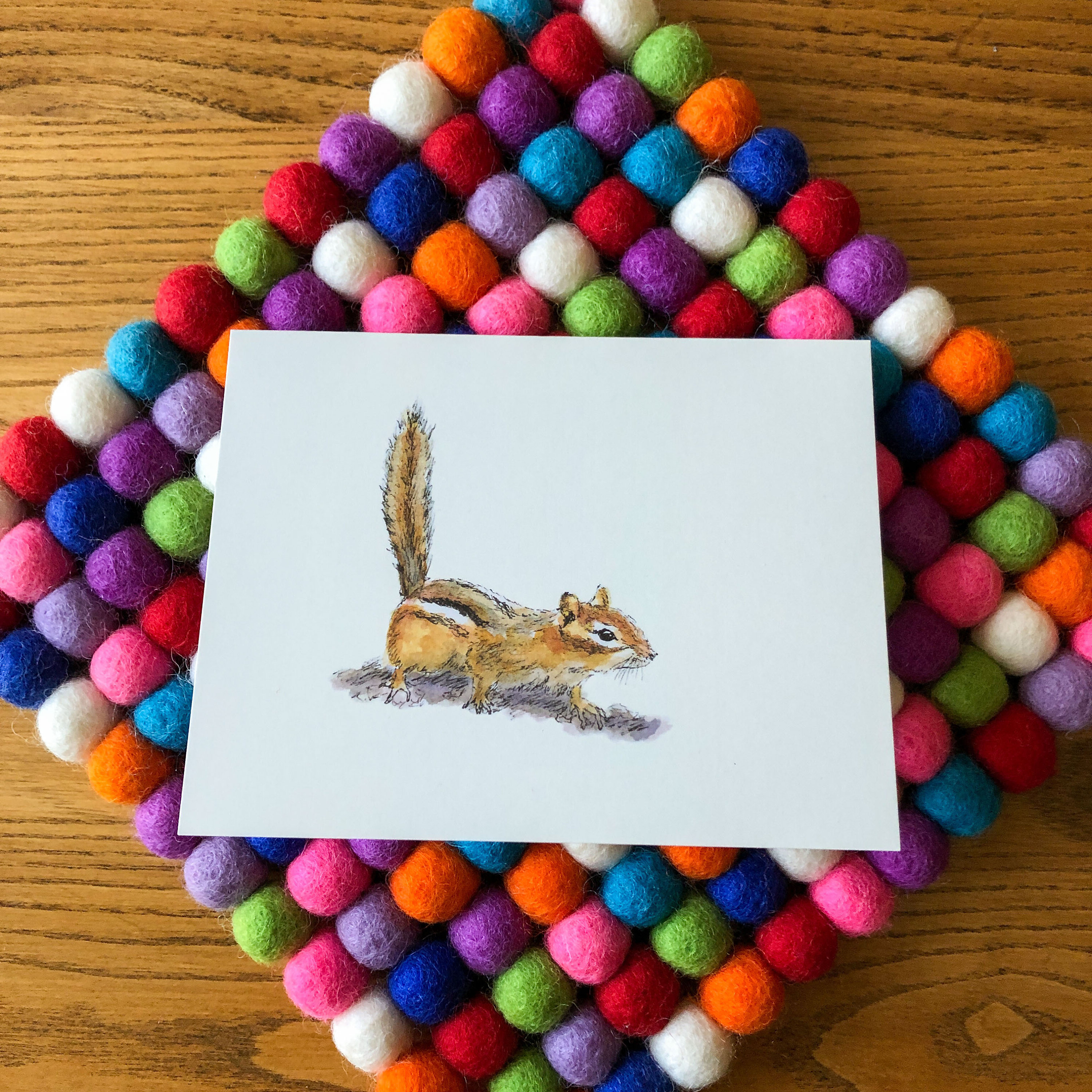 Curious Chipmunk Card Chipmunk Art Stationery | Etsy