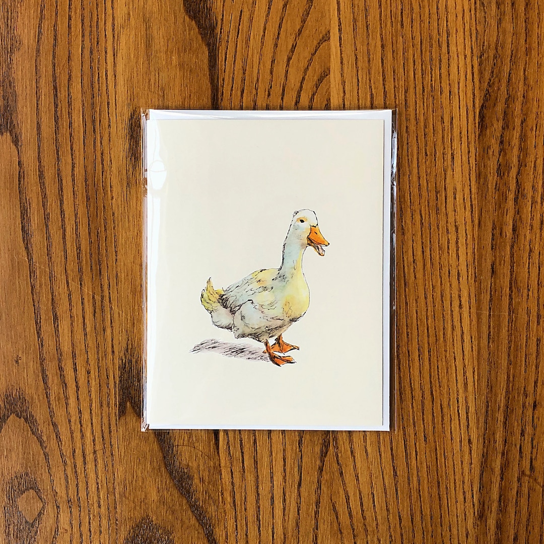 Waddle Duck Card, Duck Art Stationery - Etsy