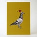 Unflappable Pigeon Fez Bird Art Print 5x7 Animal Watercolor - Etsy