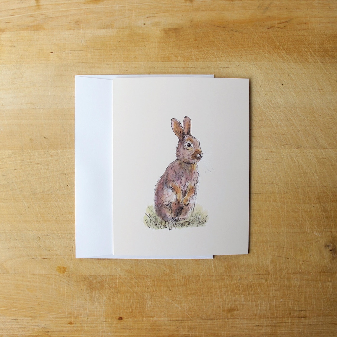 Rabbit Card Bunny Rabbit Art Stationery - Etsy
