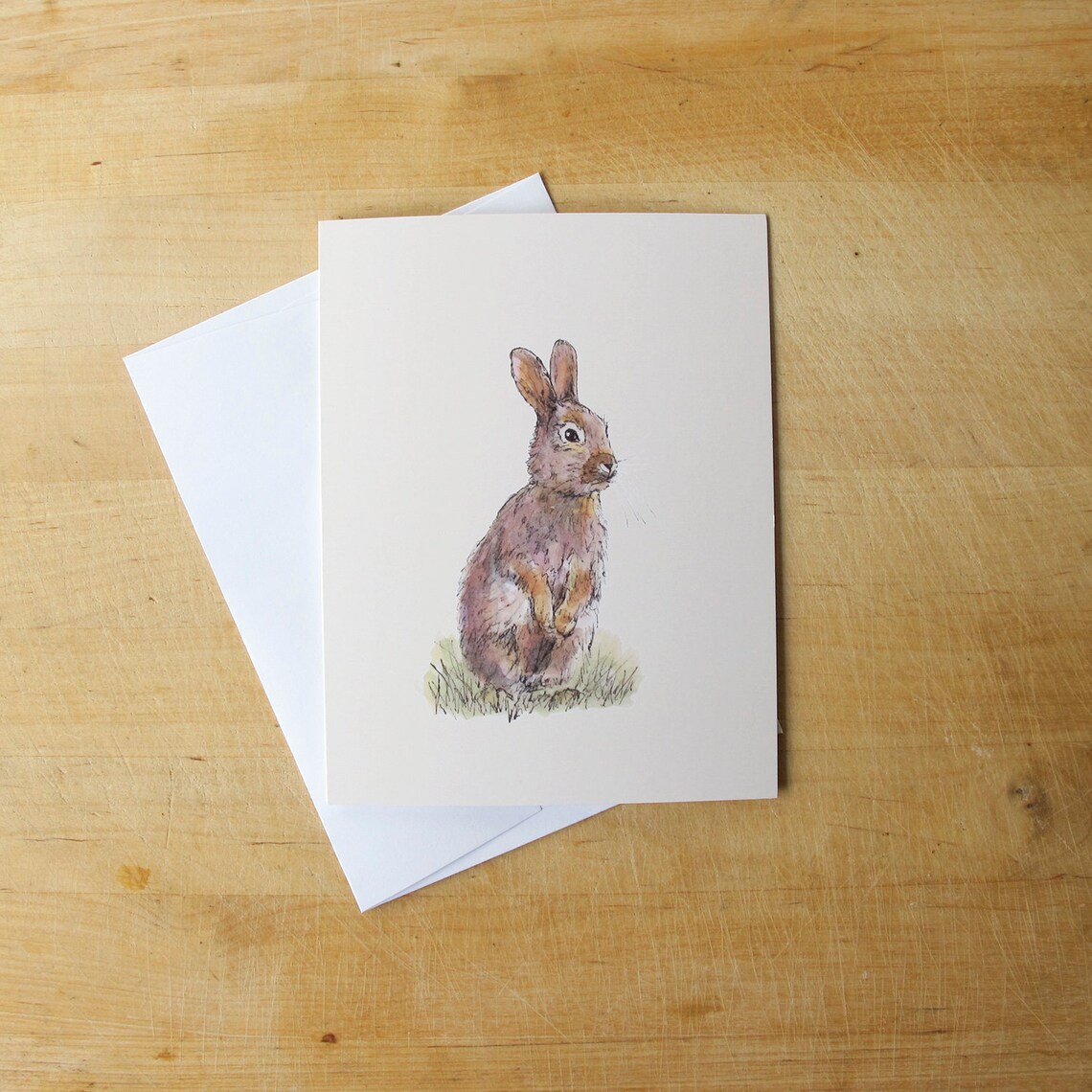 Rabbit Card Bunny Rabbit Art Stationery | Etsy