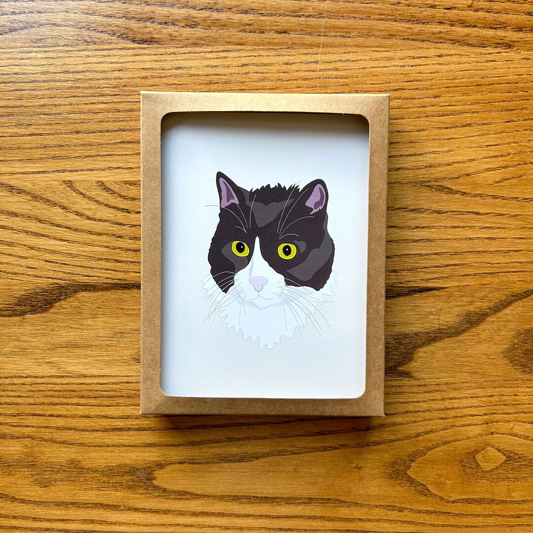Casual Cat Card Boxed Set, Cat Art Stationery Gift Set - Etsy