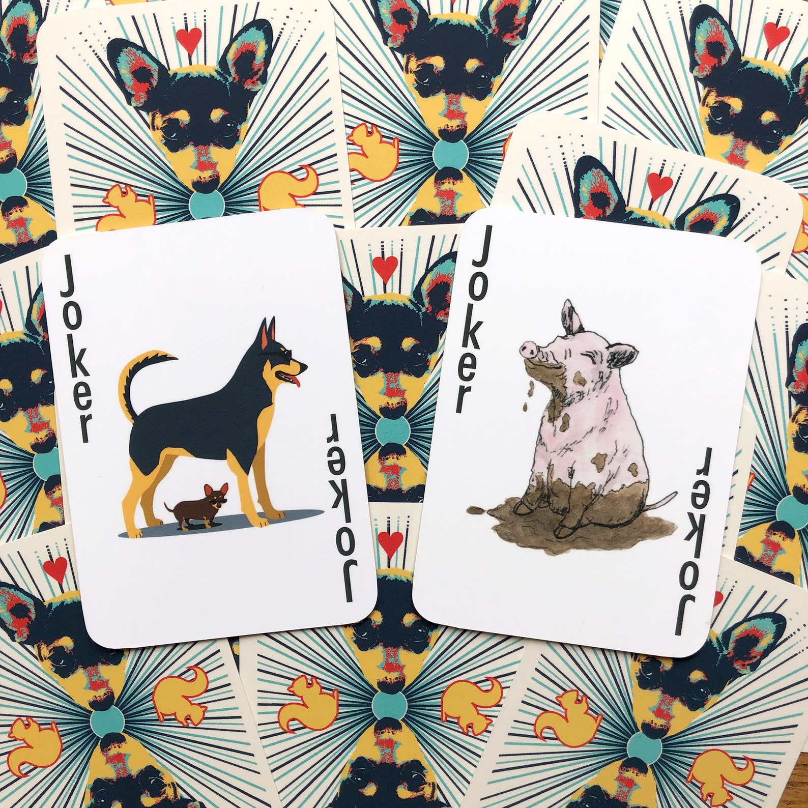 Whimsical Animal Playing Card Deck – Poker Size, Illustrated Characters ...