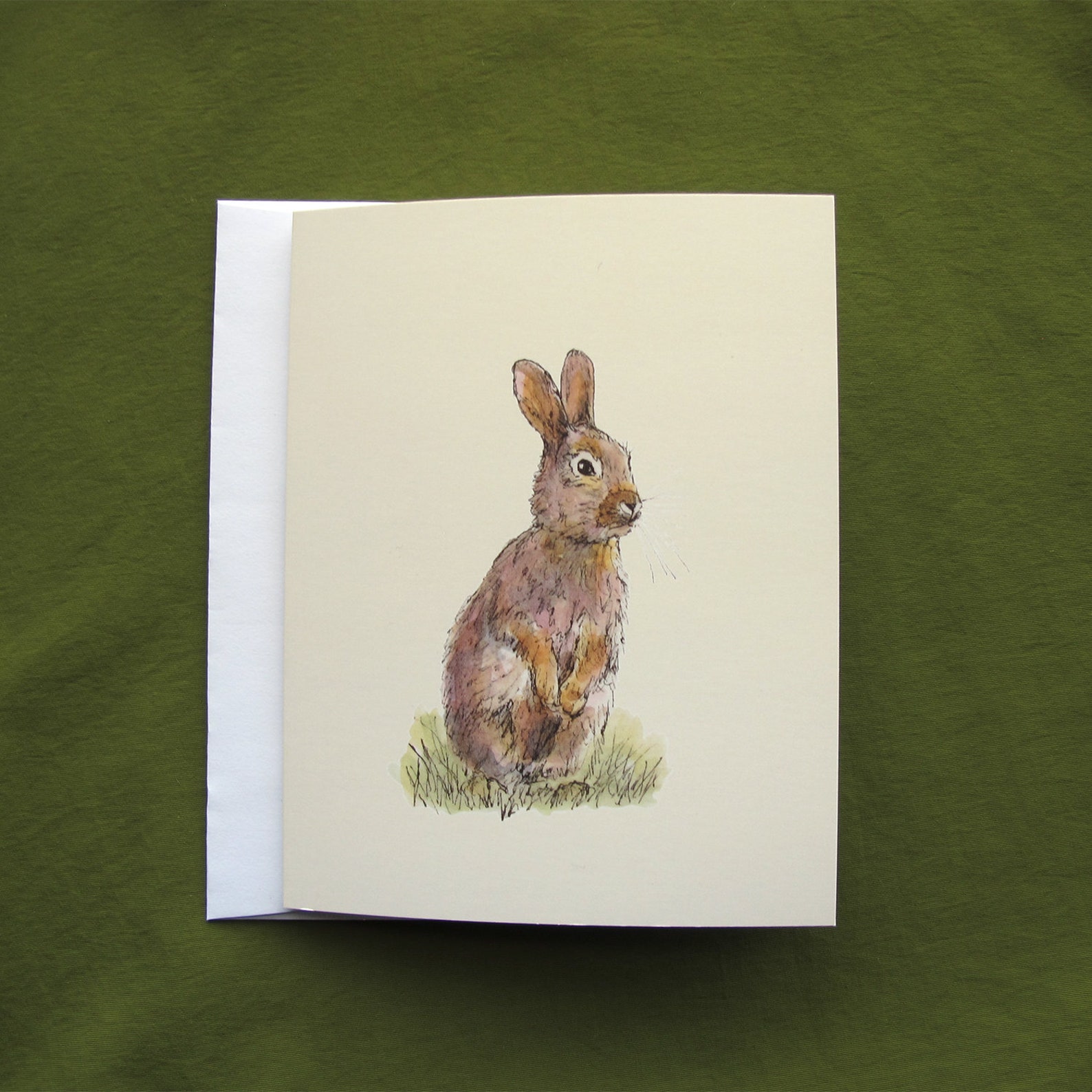 Rabbit Card Bunny Rabbit Art Stationery - Etsy