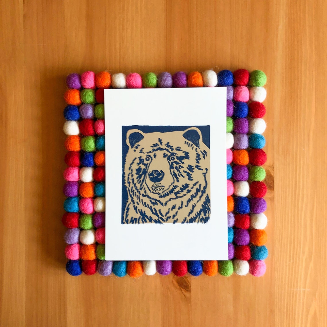 Blue Bear, Art Print 5x7 Animal Illustration, Home Wall Decor - Etsy