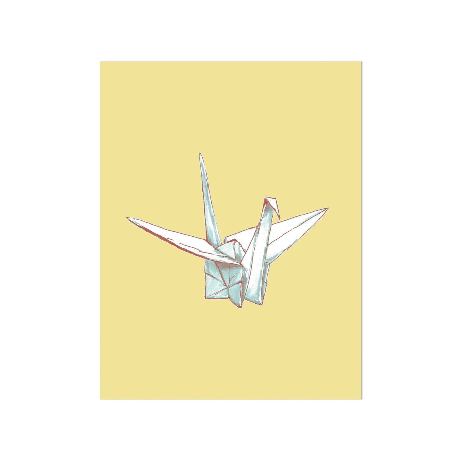 Paper Crane Card Origami Crane Art Stationery | Etsy