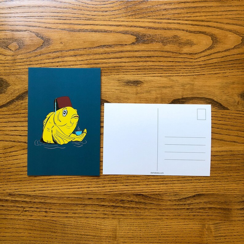 Fez Hat Animal Postcards, 4x6 Animal Illustration, Small Prints ...