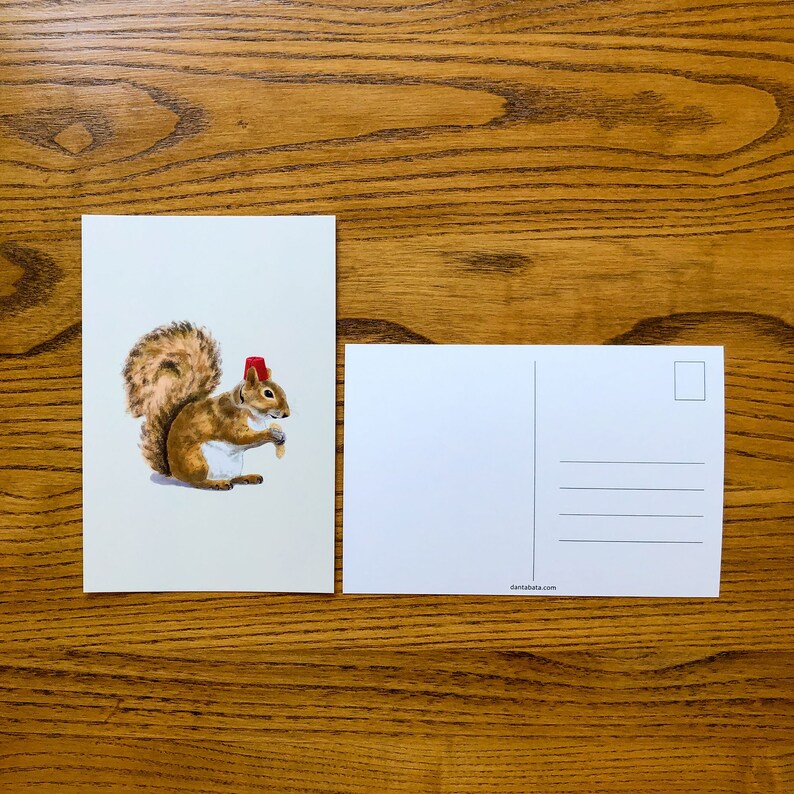 Fez Hat Animal Postcards, 4x6 Animal Illustration, Small Prints ...
