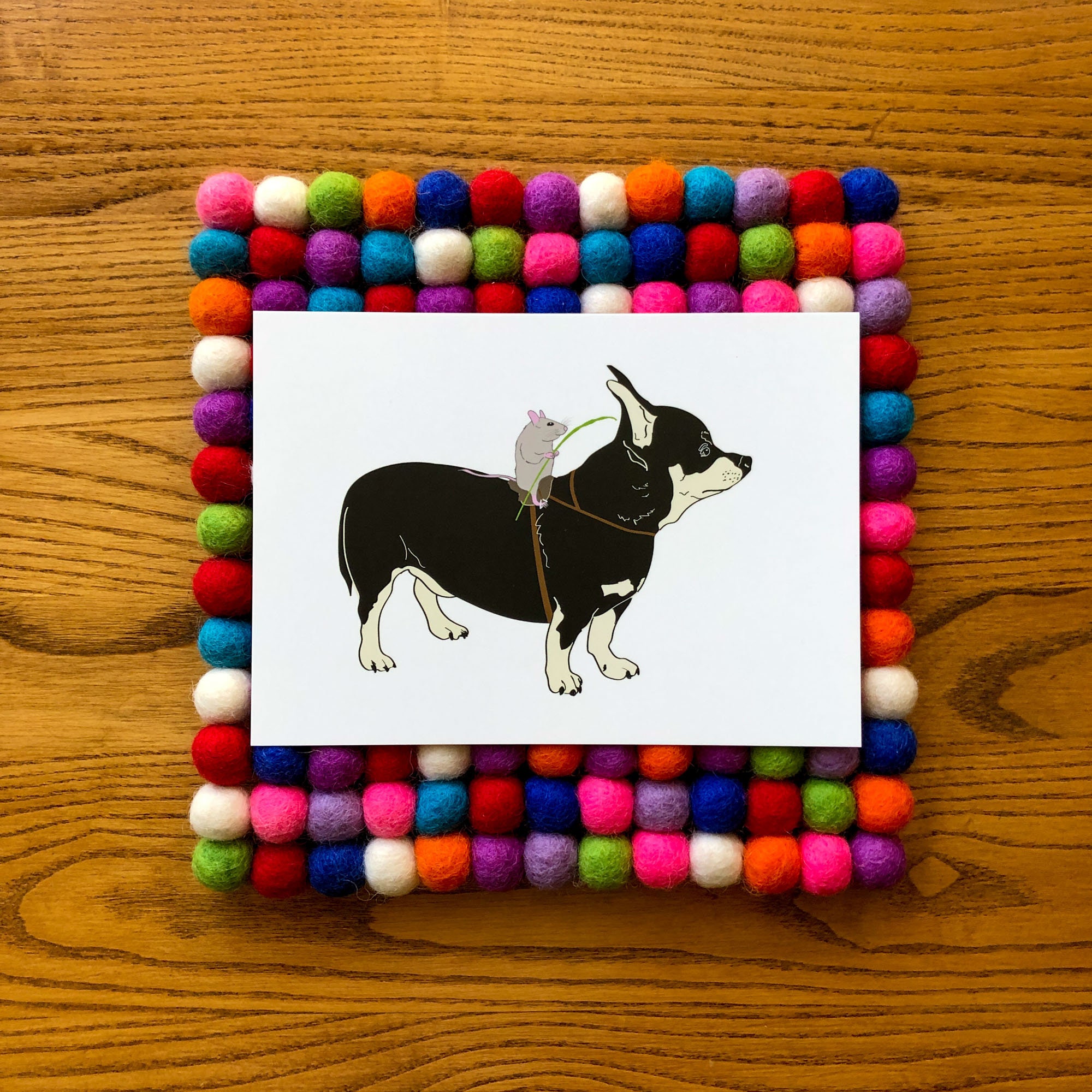 Mouse Rider Chihuahua Dog and Mouse Art Print 5x7 Animal - Etsy