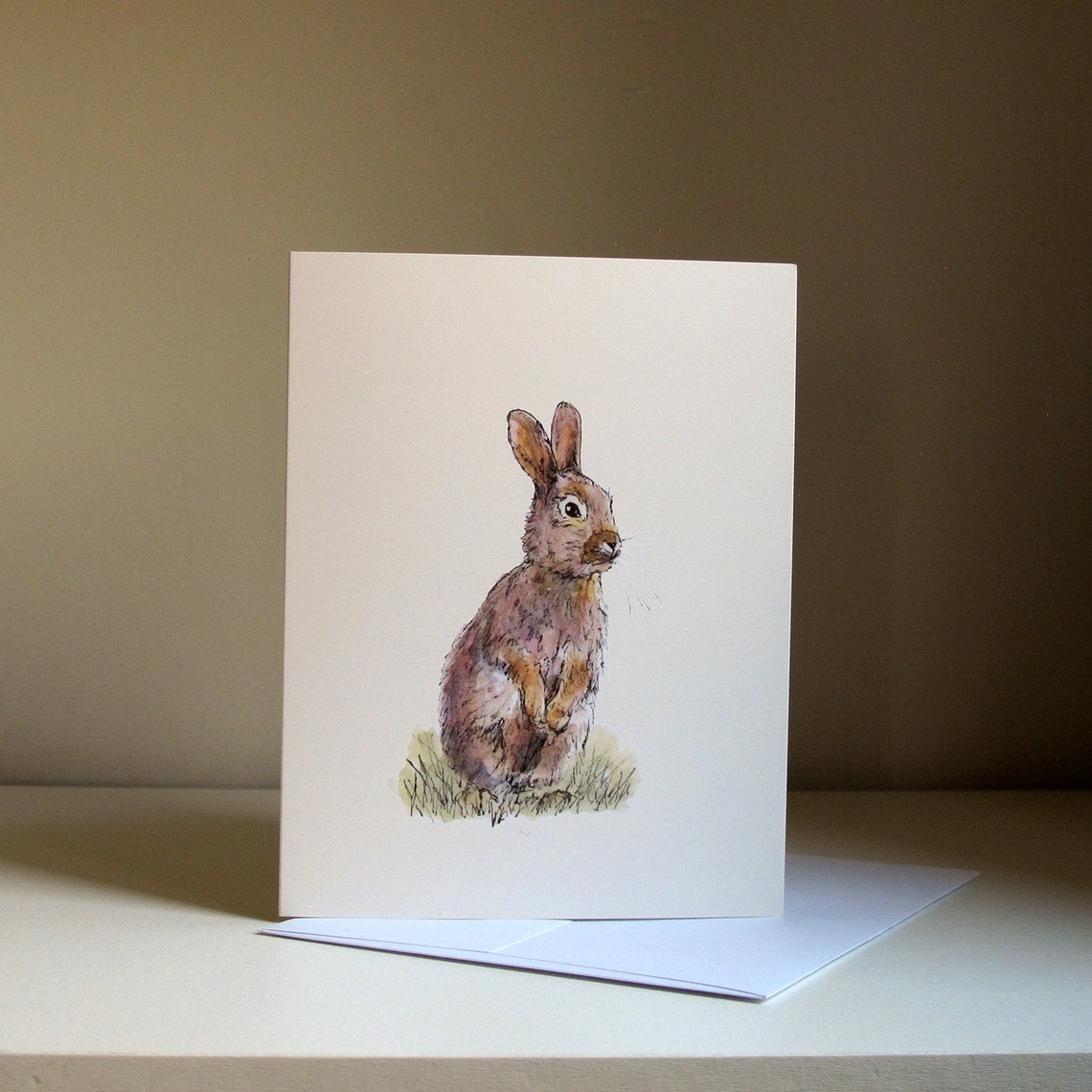 Rabbit Card Bunny Rabbit Art Stationery - Etsy