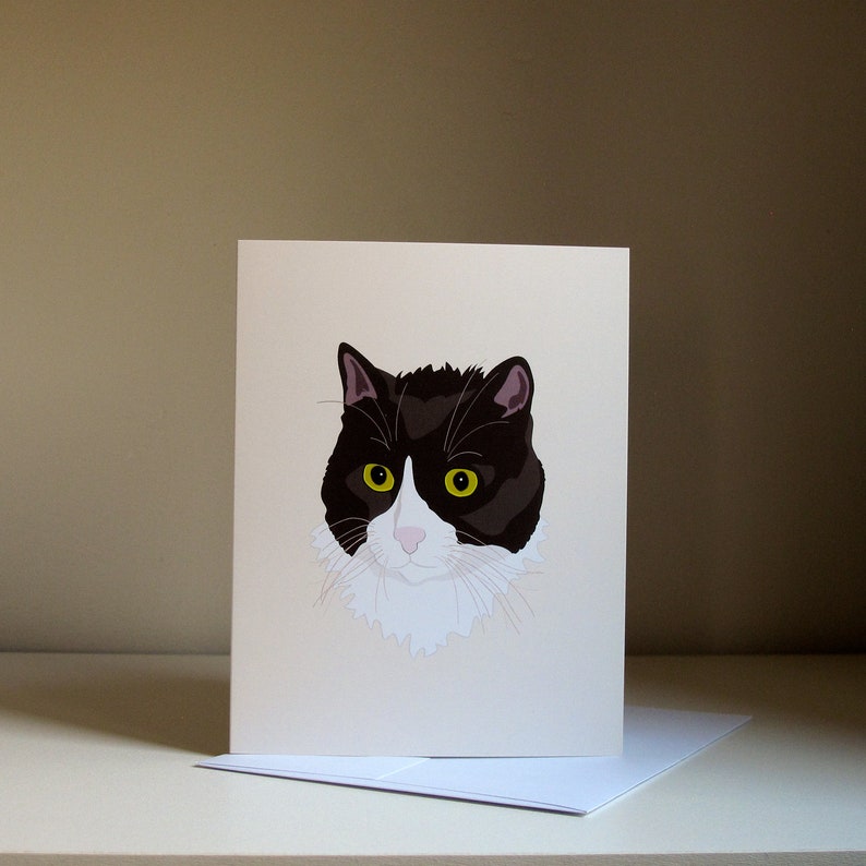 Casual Cat Card Cat Art Stationery - Etsy
