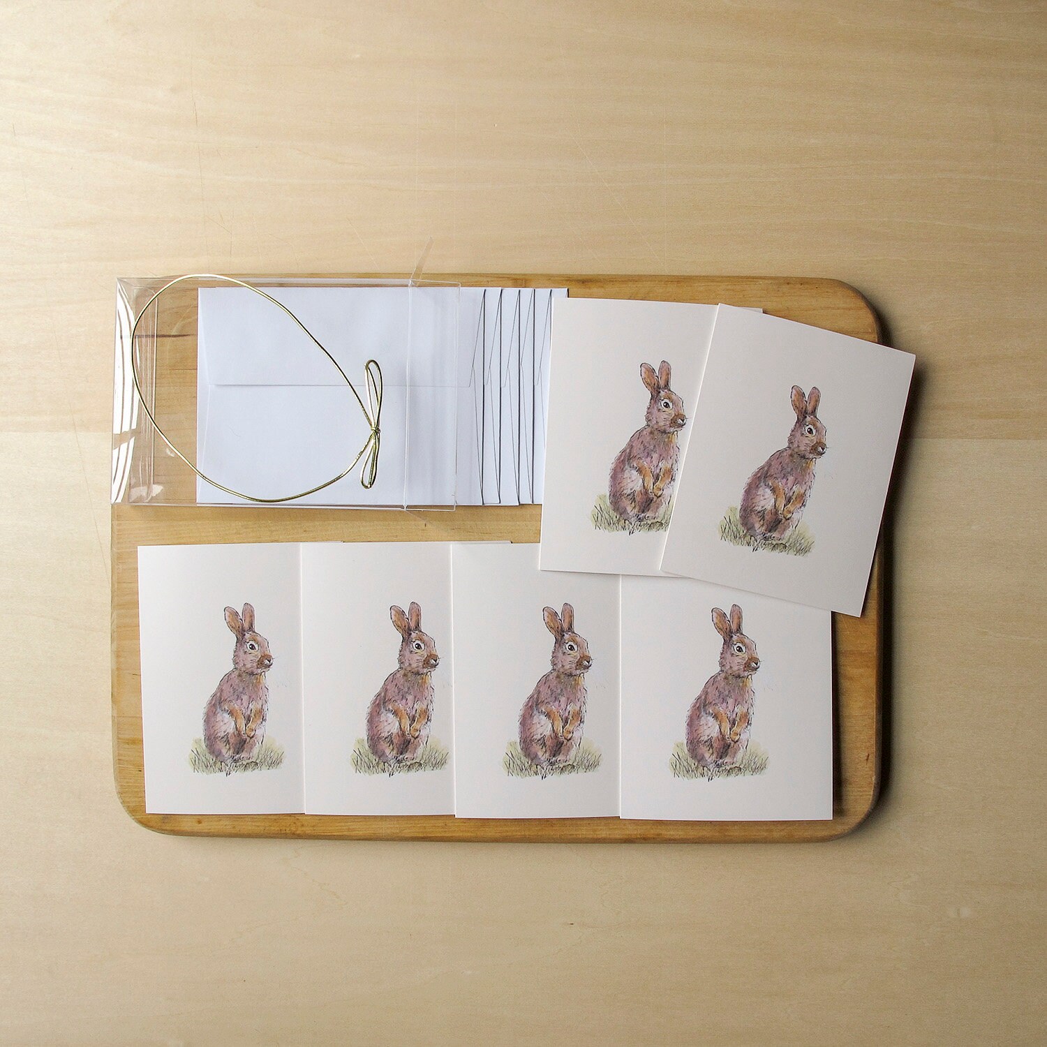 Rabbit Card Boxed Set Bunny Rabbit Art Stationery Gift Set - Etsy