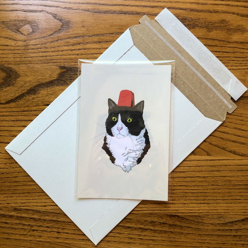 Fez Hat Animal Postcards 4x6 Animal Illustration Small - Etsy