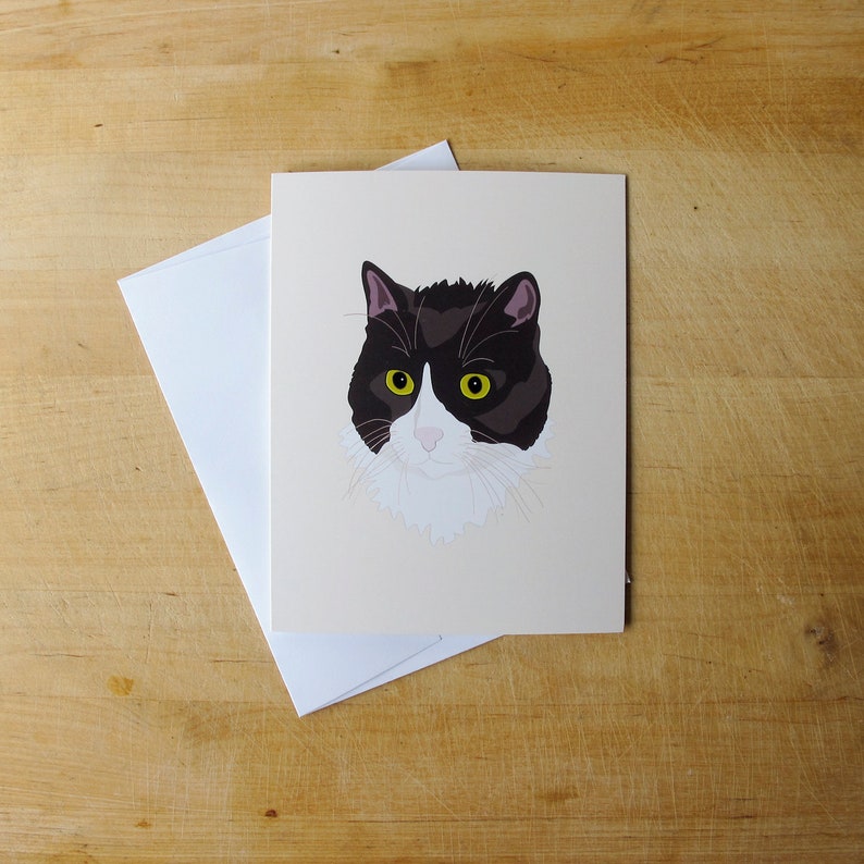 Casual Cat Card Cat Art Stationery - Etsy