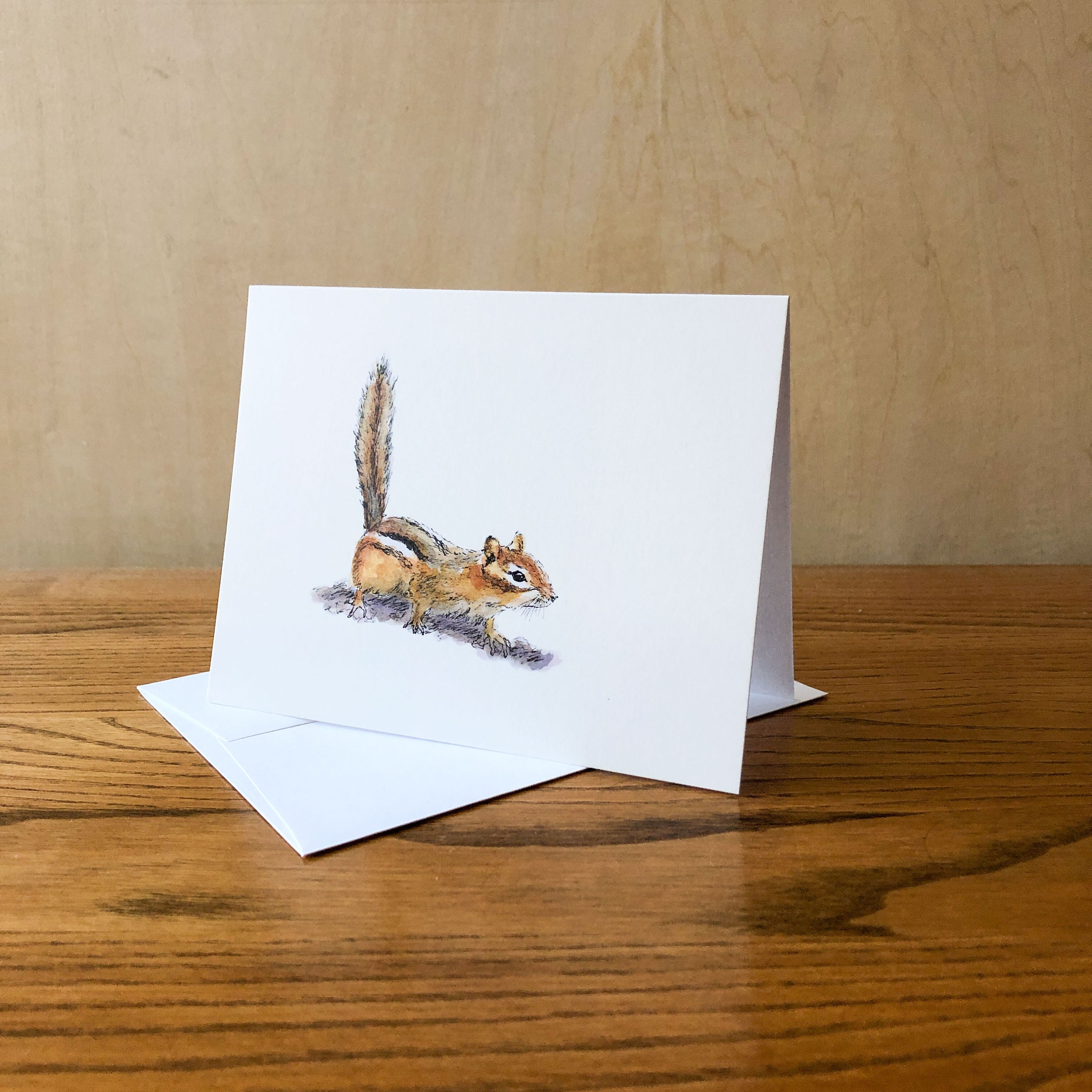 Curious Chipmunk Card Chipmunk Art Stationery | Etsy