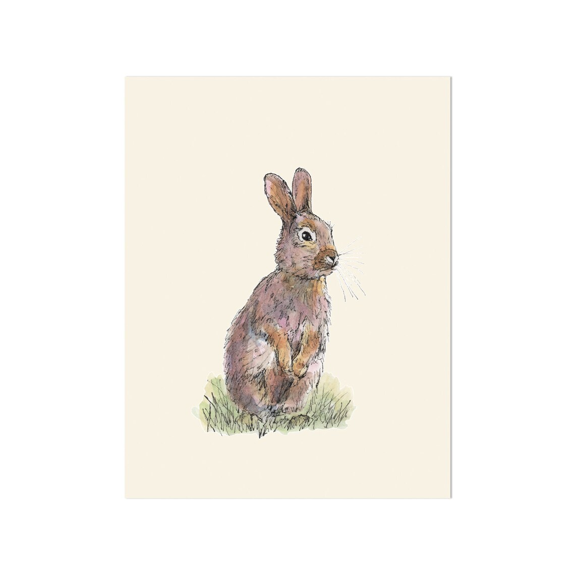 Rabbit Card Bunny Rabbit Art Stationery - Etsy