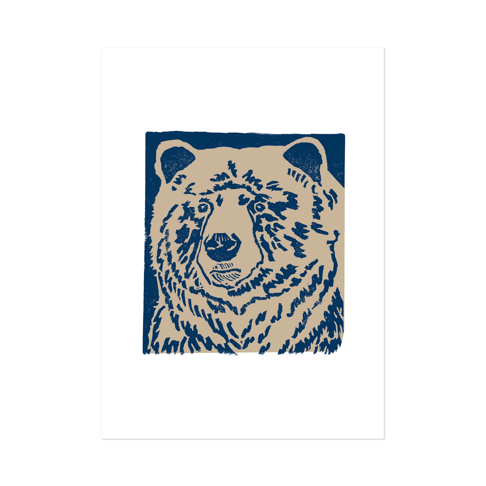 Blue Bear, Art Print 5x7 Animal Illustration, Home Wall Decor - Etsy
