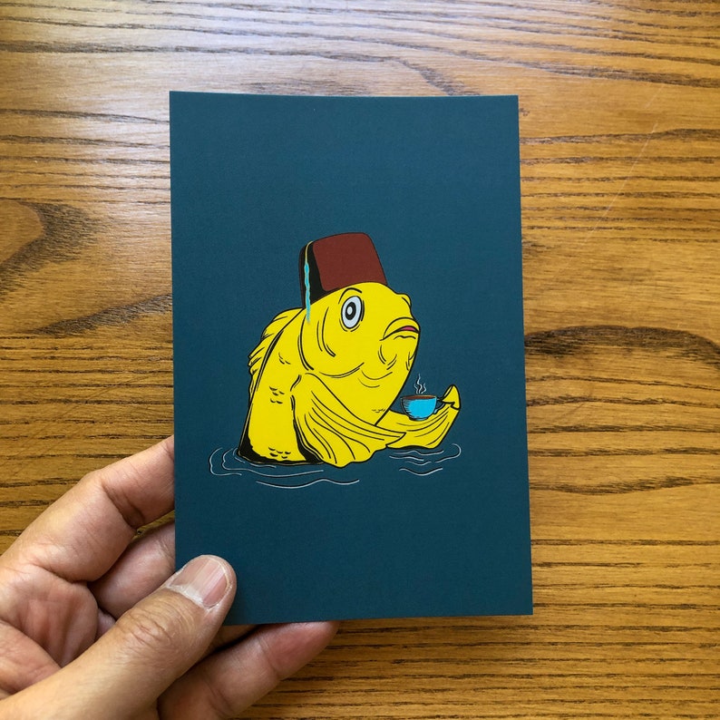 Fez Hat Animal Postcards 4x6 Animal Illustration Small - Etsy