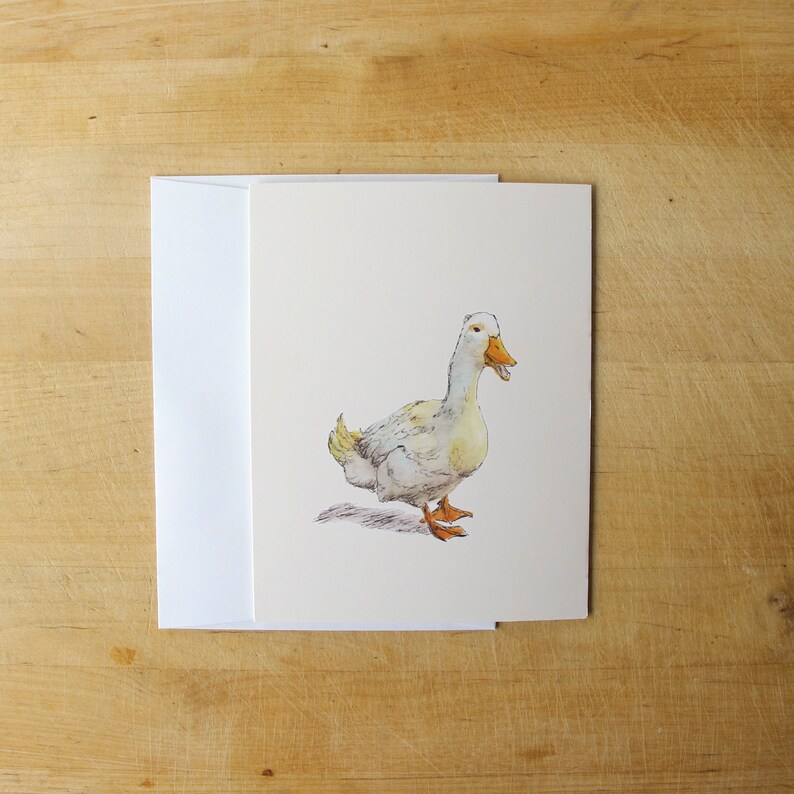 Waddle Duck Card, Duck Art Stationery - Etsy