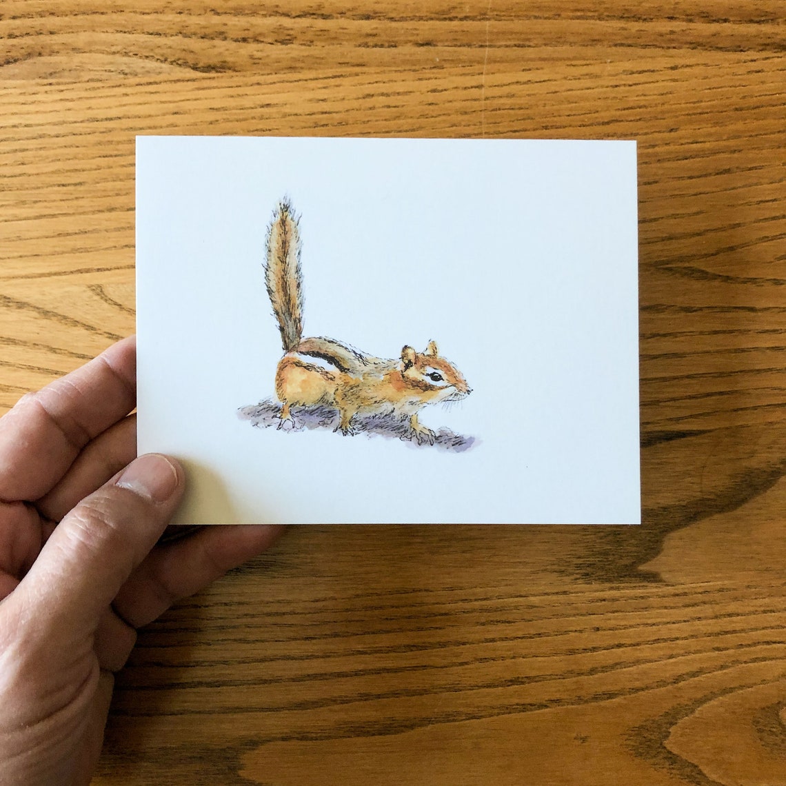 Curious Chipmunk Card, Chipmunk Art Stationery - Etsy