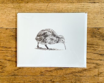 Kiwi Bird Note Cards Stationery Set of 10 Cards in White or Light Ivory ...