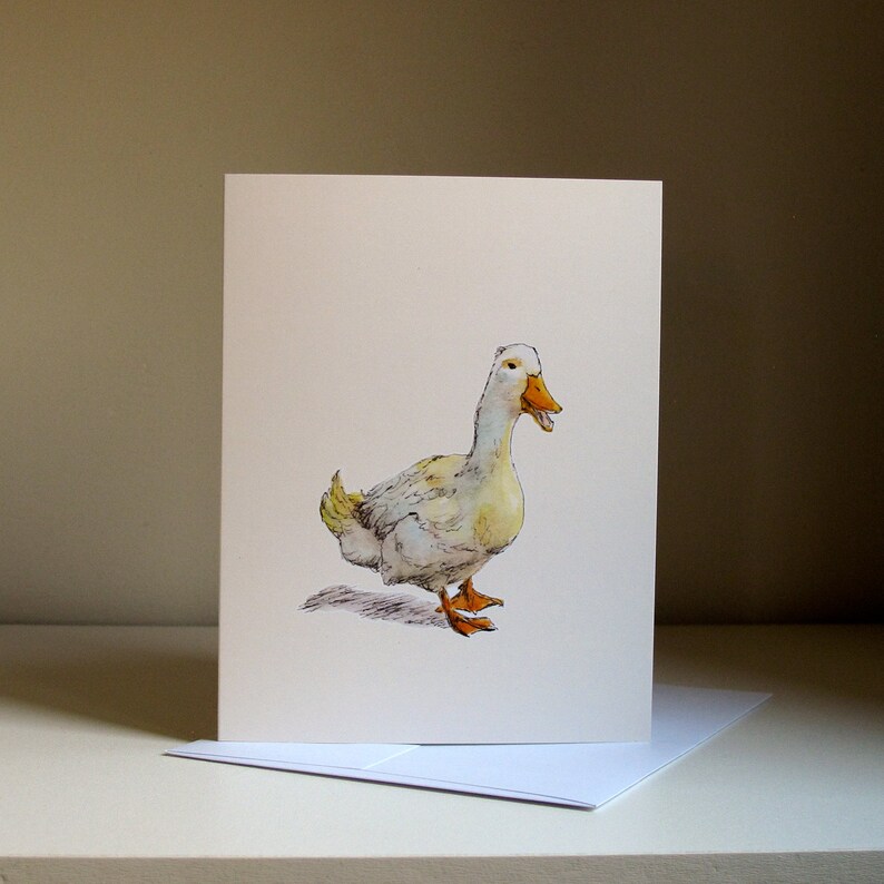 Waddle Duck Card, Duck Art Stationery - Etsy