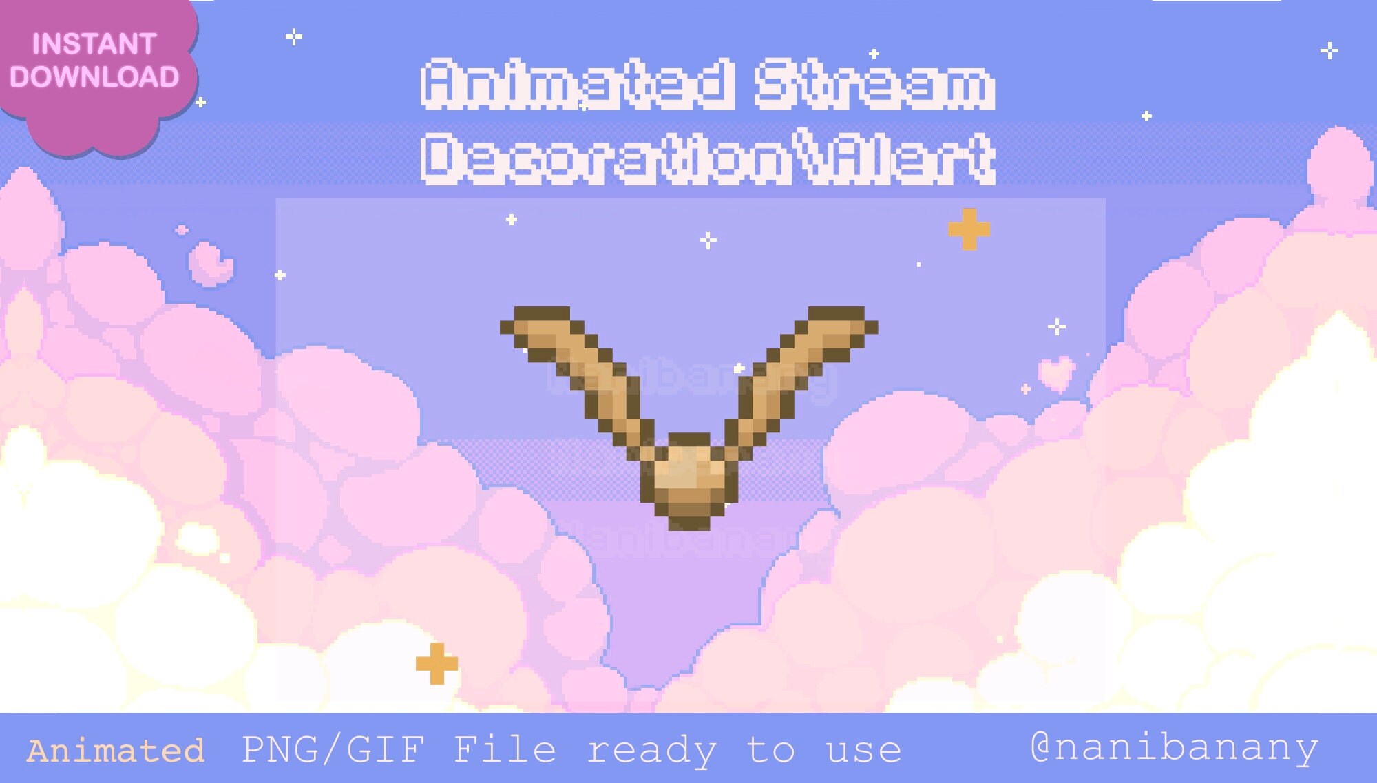 Animated Pixel Flying Ball Donation / Overlay / Decoration / Raid ...
