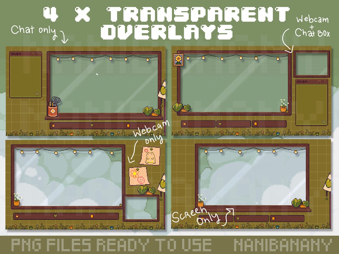 Cozy Animated Pixel Froggy Desk Stream Overlay Package Cute - Etsy