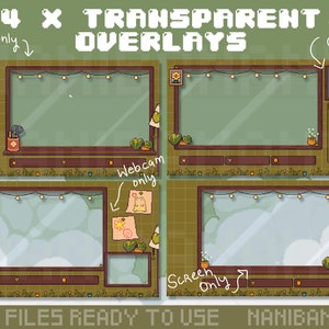 Cozy Animated Pixel Froggy Desk Stream Overlay Package | Cute Green ...