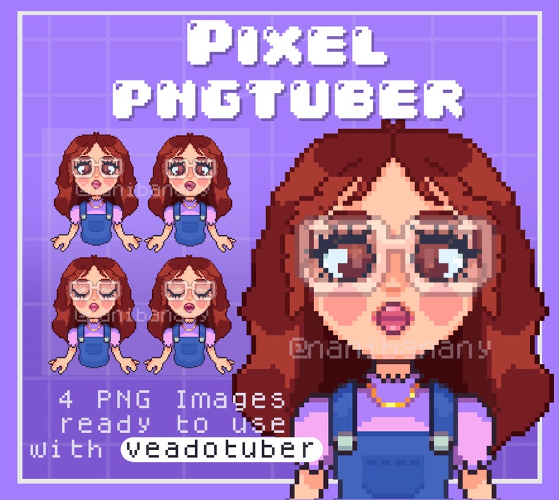 Pink Kawaii Aesthetic Pixel Light Skin Brown Red Hair Girl Pngtuber ...